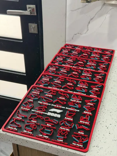 2026 F1 Calendar with DRS Zones - Free 3D Print Model - MakerWorld