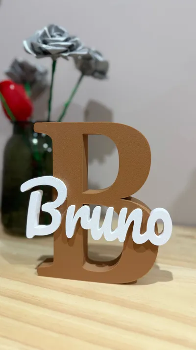 Layered Initial and Name Sign - Free 3D Print Model - MakerWorld