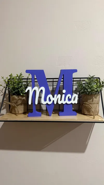Layered Initial and Name Sign - Free 3D Print Model - MakerWorld