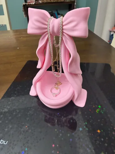 Coquette Bow Jewelry Stand & Trinket Dish - Free 3D Print Model ...