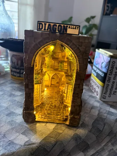 Diagon Alley Book Nook - Free 3D Print Model - MakerWorld