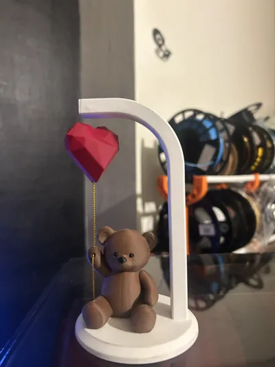 Valentine's Teddy Bear with Levitating Heart - Free 3D Print Model ...