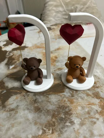 Valentine's Teddy Bear with Levitating Heart - Free 3D Print Model ...