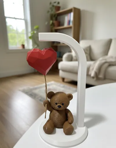 Valentine's Teddy Bear with Levitating Heart - Free 3D Print Model ...