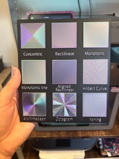 Top Surface Patterns Display Test - Free 3D Print Model - MakerWorld
