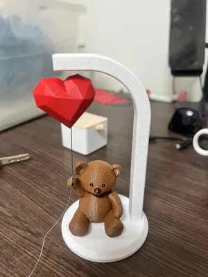 Valentine's Teddy Bear with Levitating Heart - Free 3D Print Model ...