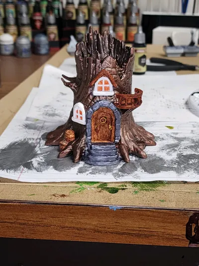 Fantasy Tree Stump House - Free 3D Print Model - MakerWorld