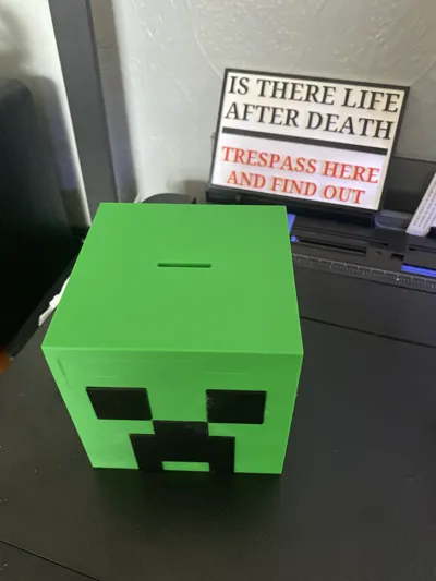 Minecraft Creeper Piggy Bank (Without AMS) - Free 3D Print Model ...