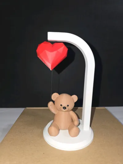 Valentine's Teddy Bear with Levitating Heart - Free 3D Print Model ...
