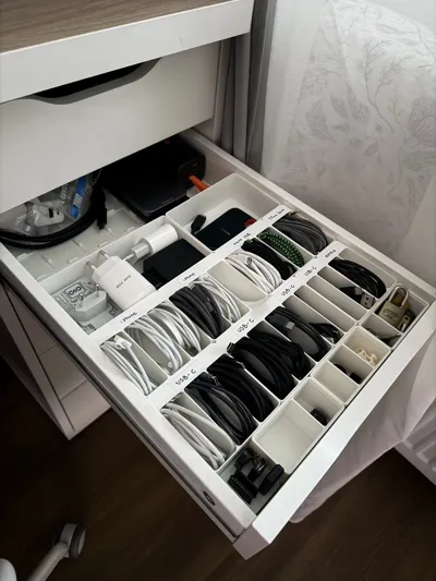 Gridfinity Cable Organizer Drawer Storage Cable Box - Free 3D Print ...