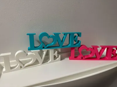 Letters Love Decor With Heart - Free 3D Print Model - MakerWorld