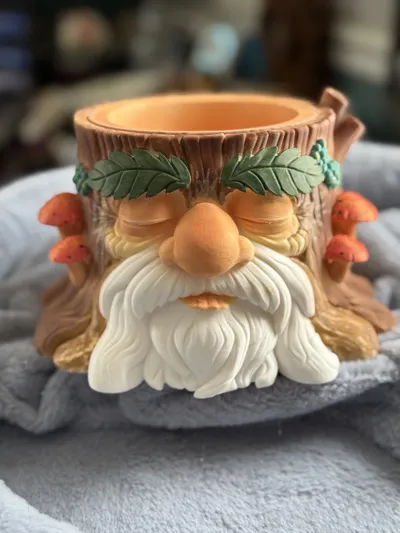 Forest Spirit Tree Stump Planter Decorative Cachepot - Free 3D Print ...