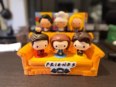 Friends couch mac donalds figurines stand - Free 3D Print Model ...