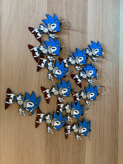 Sonic Keychain 5 colors - Free 3D Print Model - MakerWorld