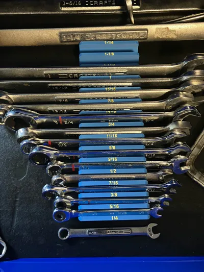 Gridfinity 16 Wrench SAE and Metric Organizers - Free 3D Print Model ...