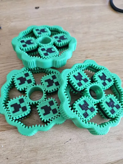 Minecraft Creeper Square Planetary Gears Spinner - Free 3D Print Model ...