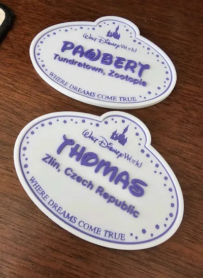 Disney Cast Member Name Tag Pin All Parks - Free 3D Print Model ...