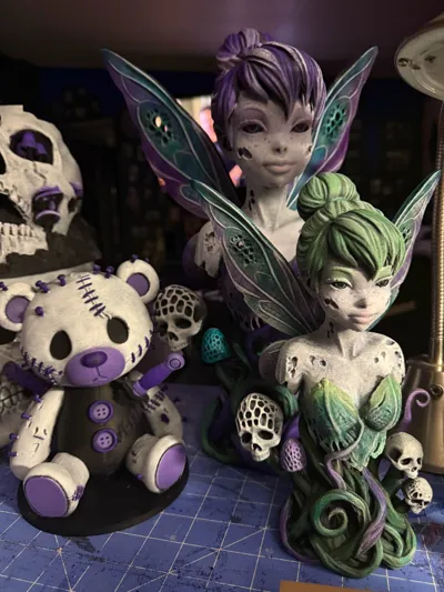Fairy Figurine Bust Zombie Tinkerbell - Free 3D Print Model - MakerWorld