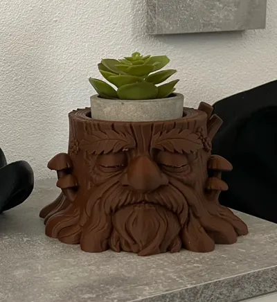 Forest Spirit Tree Stump Planter Decorative Cachepot - Free 3D Print ...