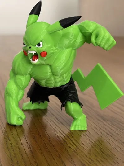 Hulk Pikachu No AMS (Multiparts) - Free 3D Print Model - MakerWorld