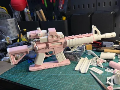 AR-15 / M4 Pocket Rifle – Bolt-Action Toy - Free 3D Print Model ...