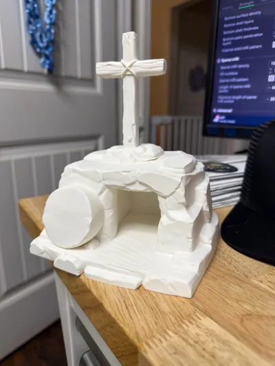 Jesus Christ Empty Tomb with Wooden Cross - Free 3D Print Model ...