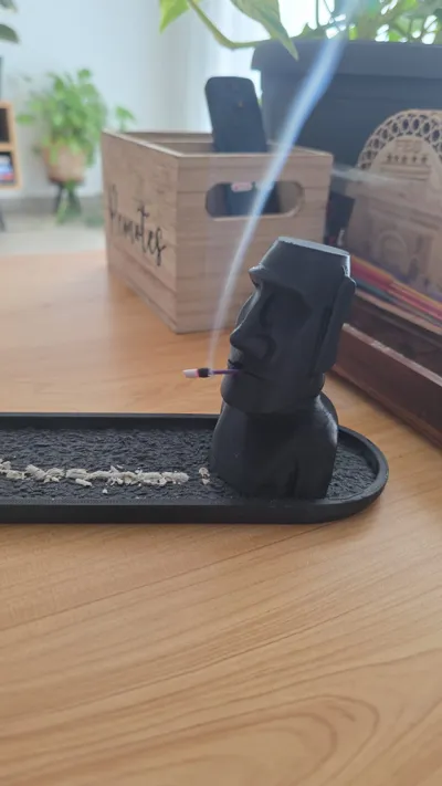 Moai Incense Holder Easter Island Statue Free 3D Print Model moai-incense-holder-easter-island-statue-free-3d-print-model
