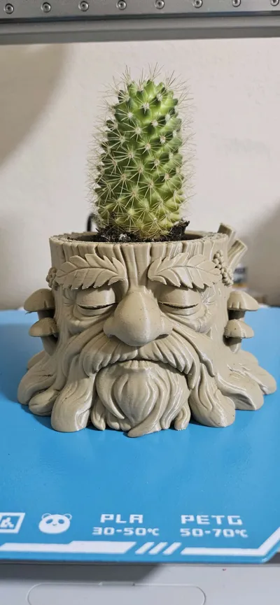 Forest Spirit Tree Stump Planter Decorative Cachepot - Free 3D Print ...