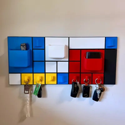 WORBY - Wall Organizer with Red, Blue, and Yellow - Free 3D Print Model ...