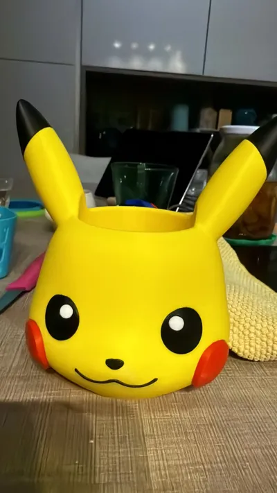 Pikachu-Inspired Pen Cup - Collectible Organizer - Free 3D Print Model ...