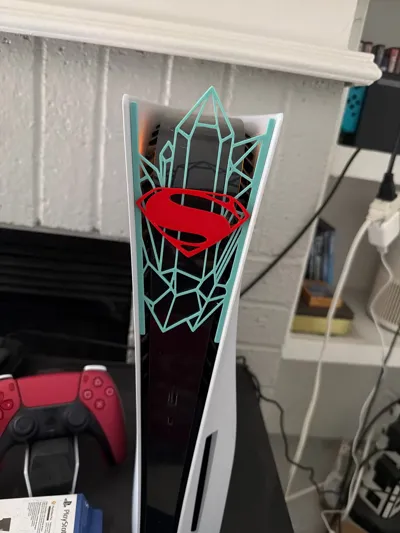 Superman PS5 Faceplate Decoration - Free 3D Print Model - MakerWorld