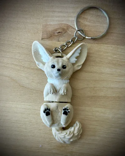 Flexi Fennec Fox Keychain - Free 3D Print Model - MakerWorld