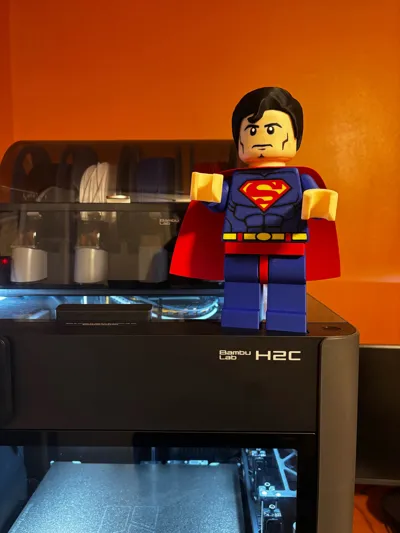 Brick Man Super Man 500% - Free 3D Print Model - MakerWorld
