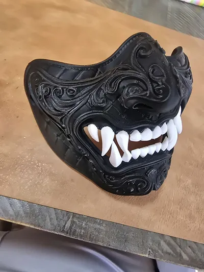 Oni Half Mask - Free 3D Print Model - MakerWorld