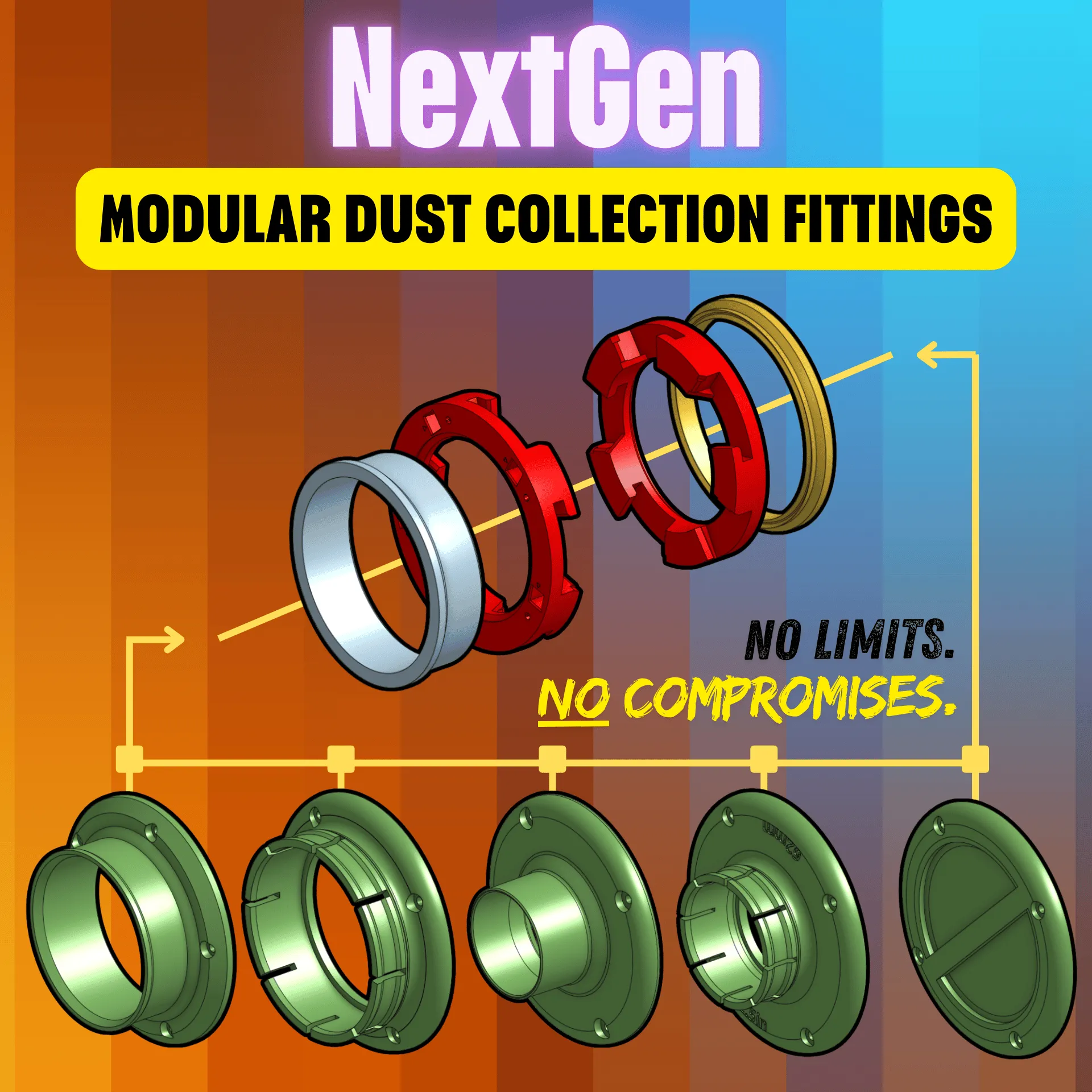 NextGen Modular Dust Collection Fittings by KeKap - MakerWorld