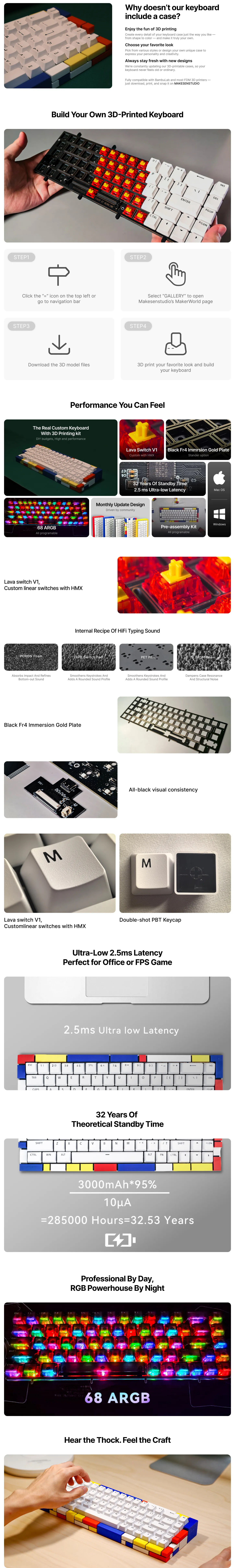 3D Printing Keyboard Kit by Makesenstudio - MakerWorld