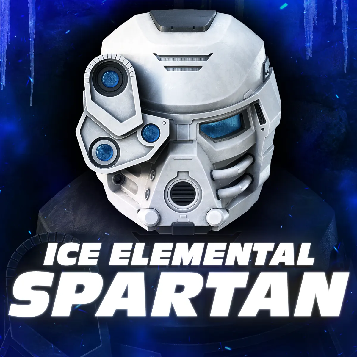 Ice Elemental Spartan Mashup Helmet by Galactic Armory - Mundo do Criador