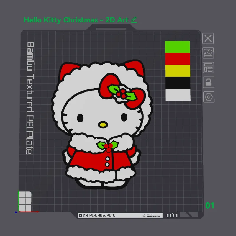 Christmas Kitty 2D Wallart by Love Prints - MakerWorld