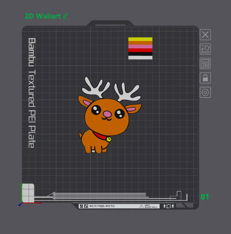 Christmas Reindeer 2D Wallart by Love Prints - MakerWorld