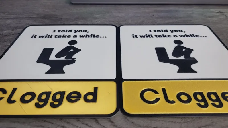 Clogged toilet sign by SavageLau - MakerWorld