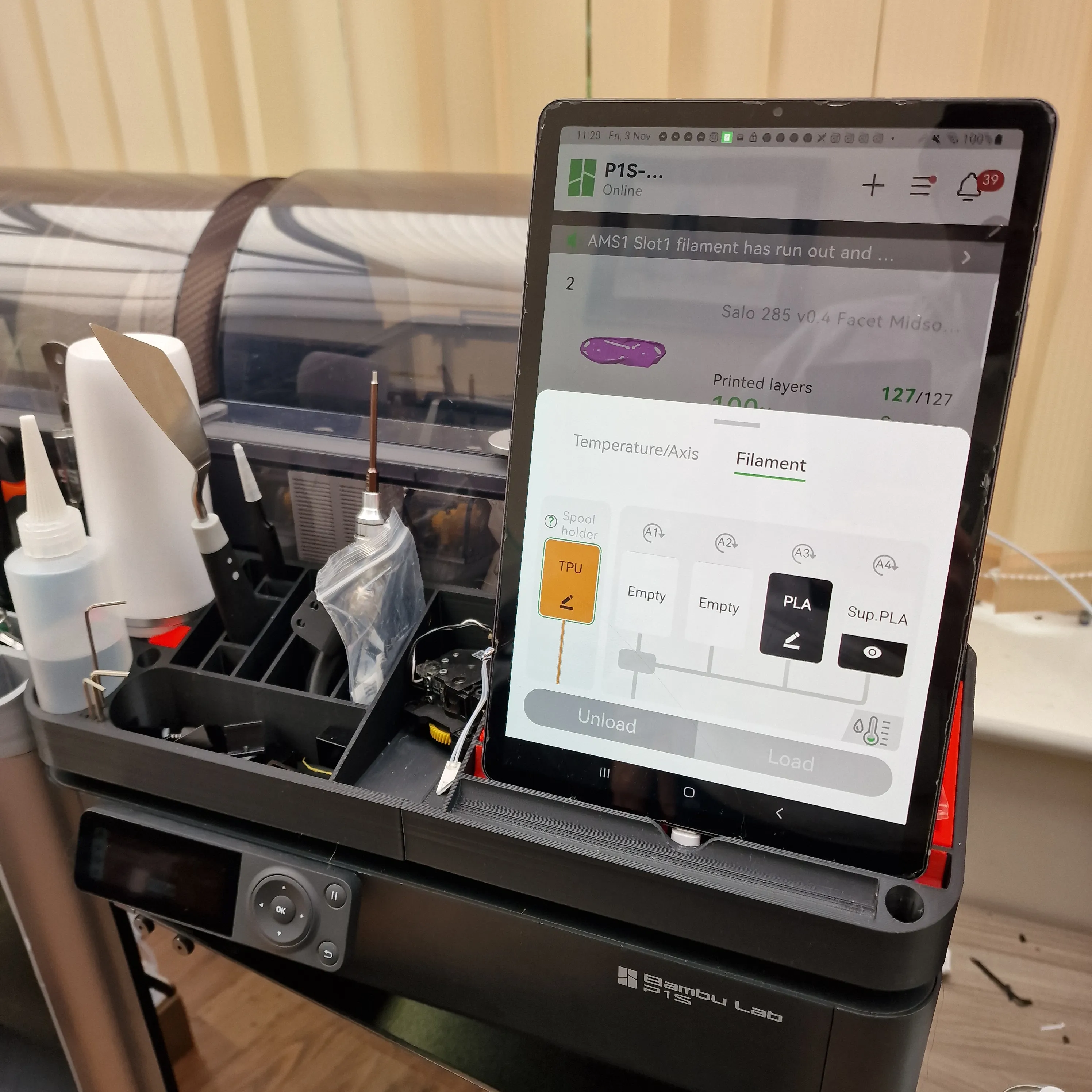 Top Tool Storage for Bambu Lab X1C X1 P1S P1P printers with AMS by ...