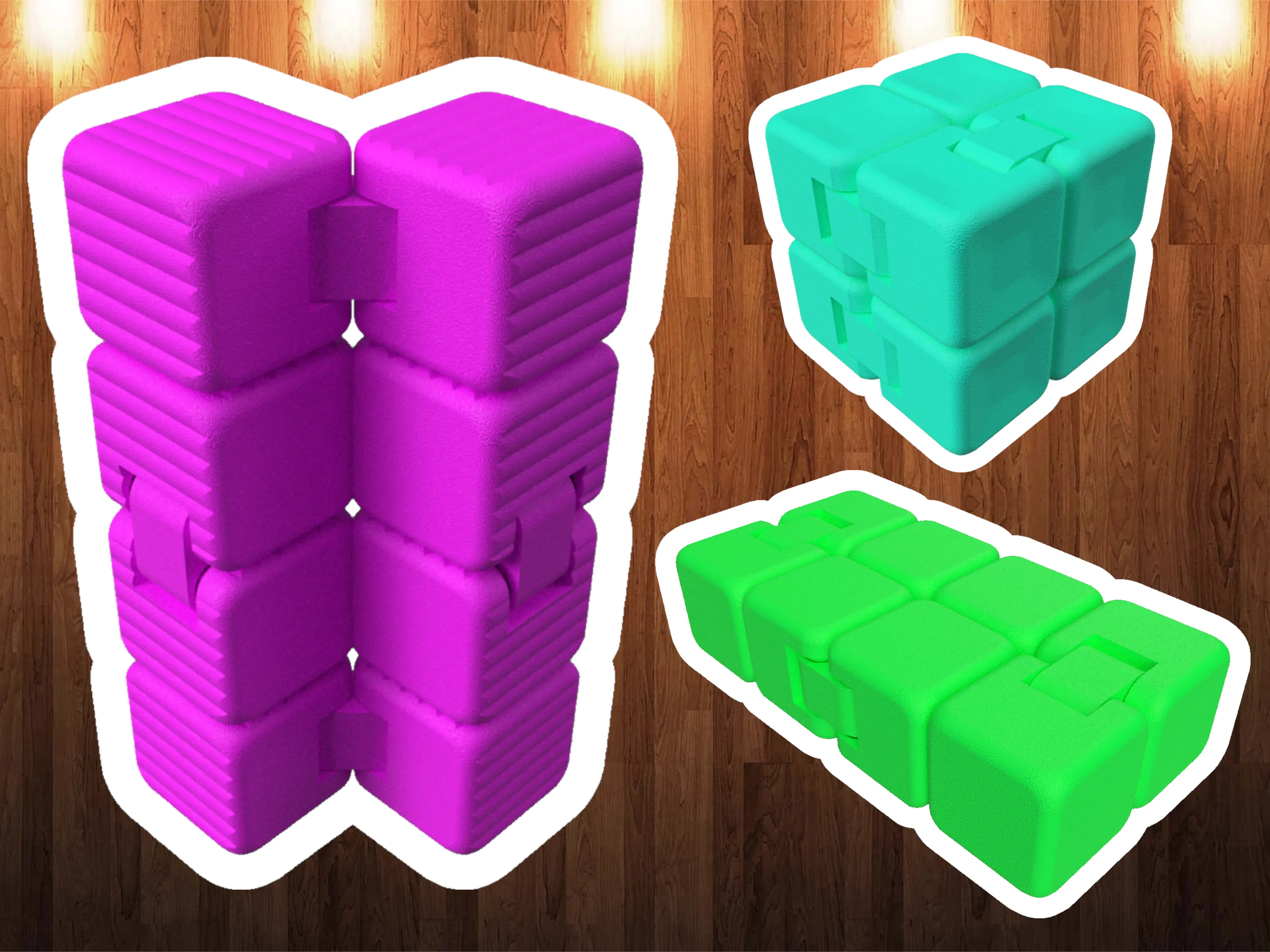 Textured Fidget Infinity Cube: Rounded Pack by austinvojta - MakerWorld