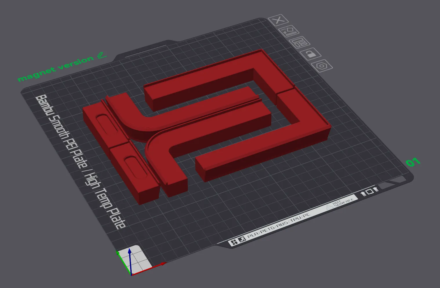 X1 X1C riser remix with magnets (original designer allows remixes ...