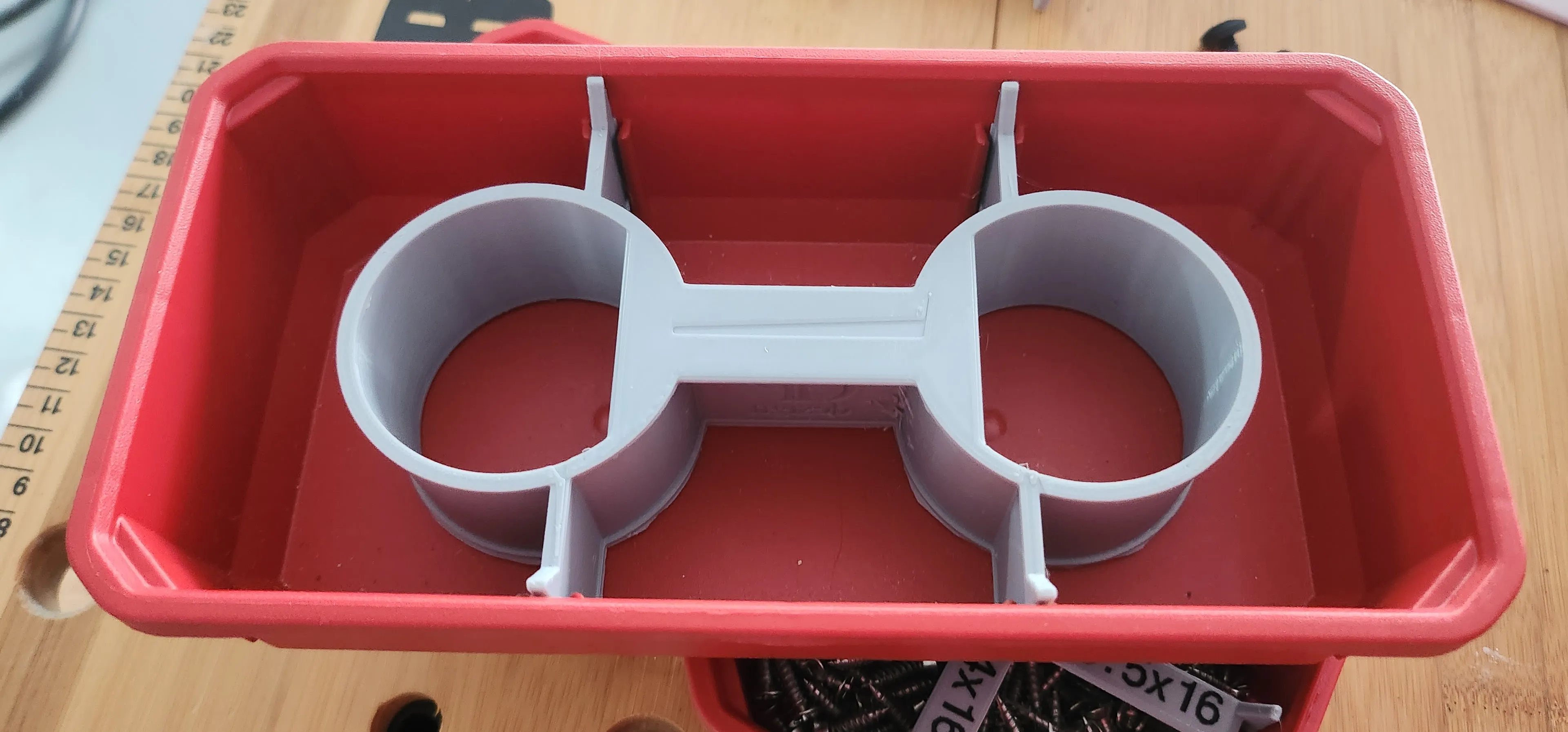 Offset 1/4" LONG router bit holder for low profile Packout organizer ...