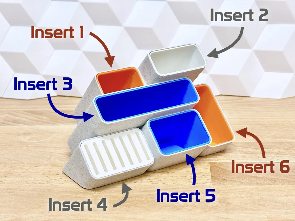 Tilted Desktop Organizer (minimal, modern and colorful storage) by GlennovitS 3D MakerWorld ...
