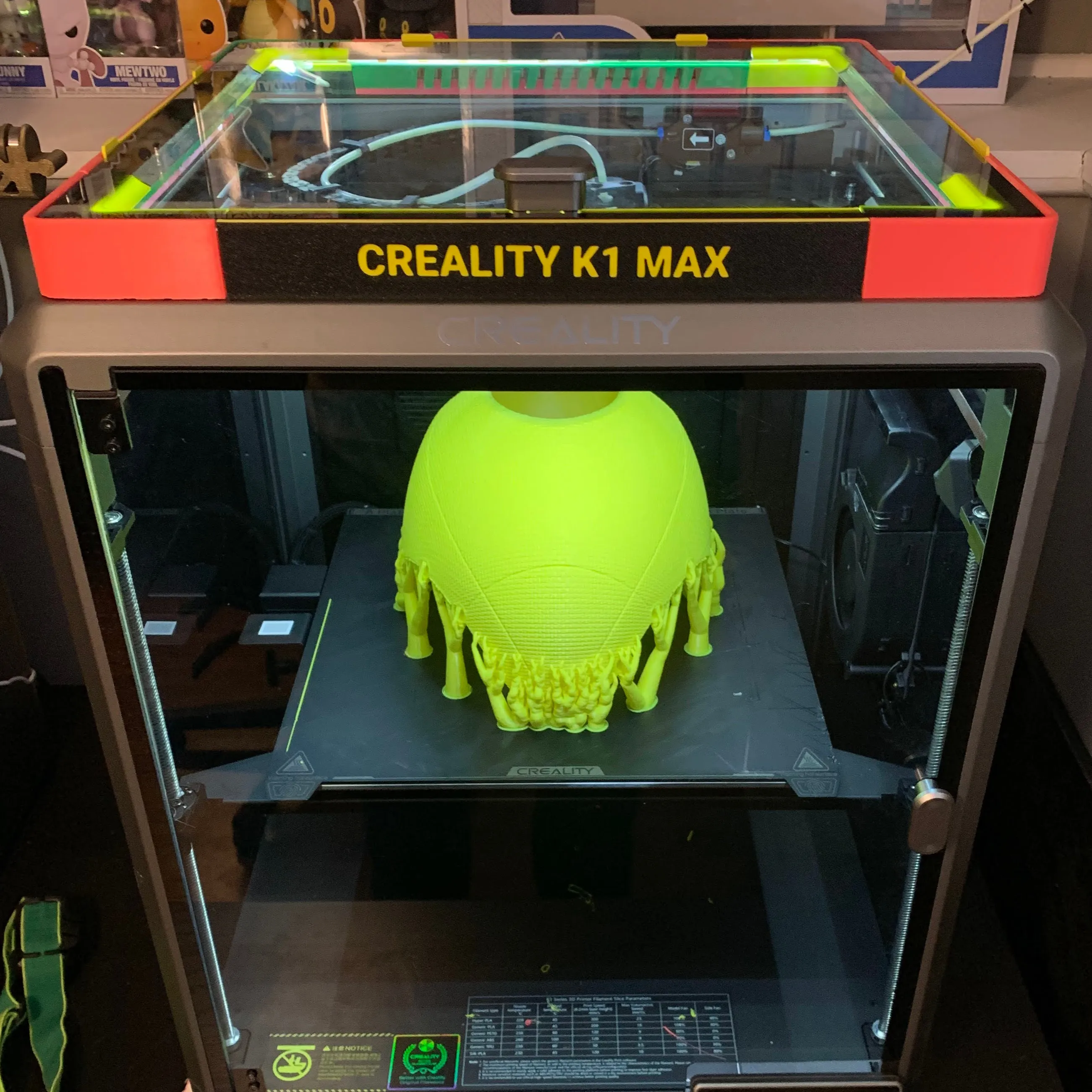 Creality K1 Max Glass Lid Raiser with Sliding Vents and LED Mount ...