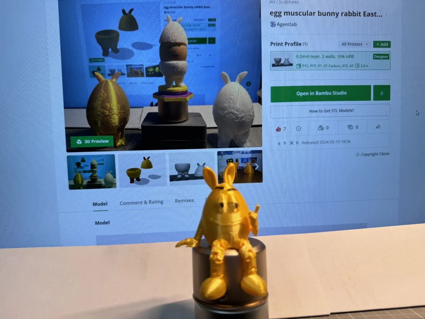 articulated easter bunny egg by Agentlab MakerWorld: Download Free 3D ...