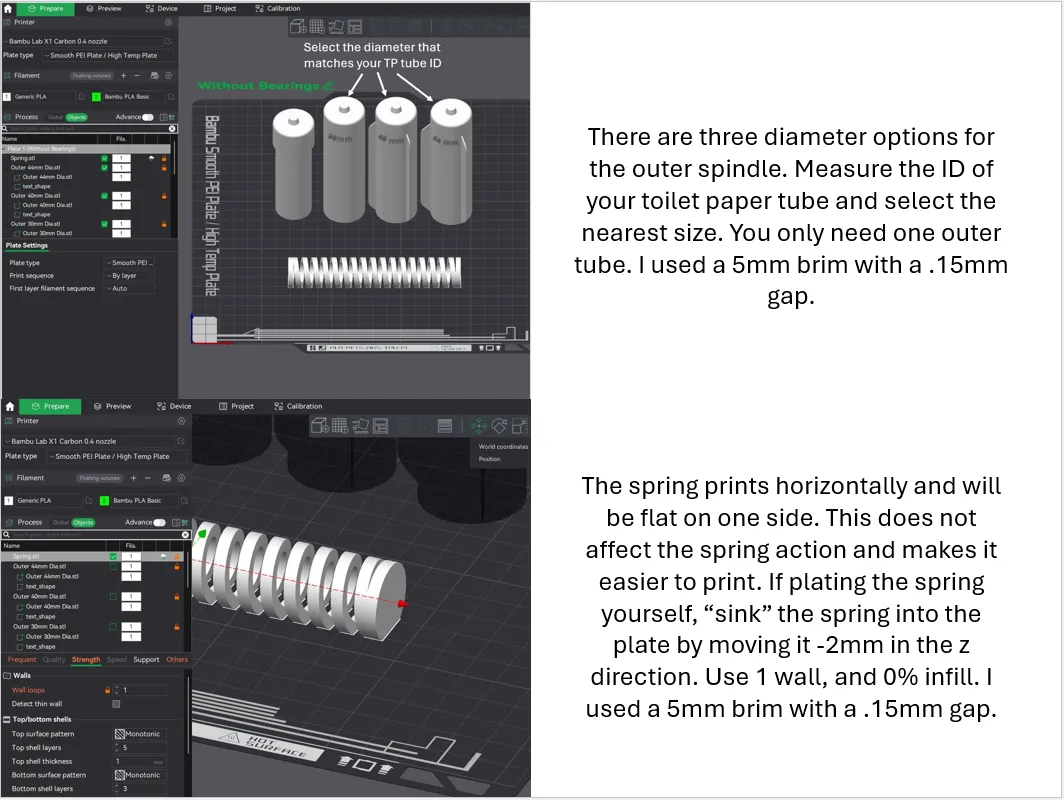Toilet Paper Spindle (w/ Optional Bearings) by MadMax3D - MakerWorld