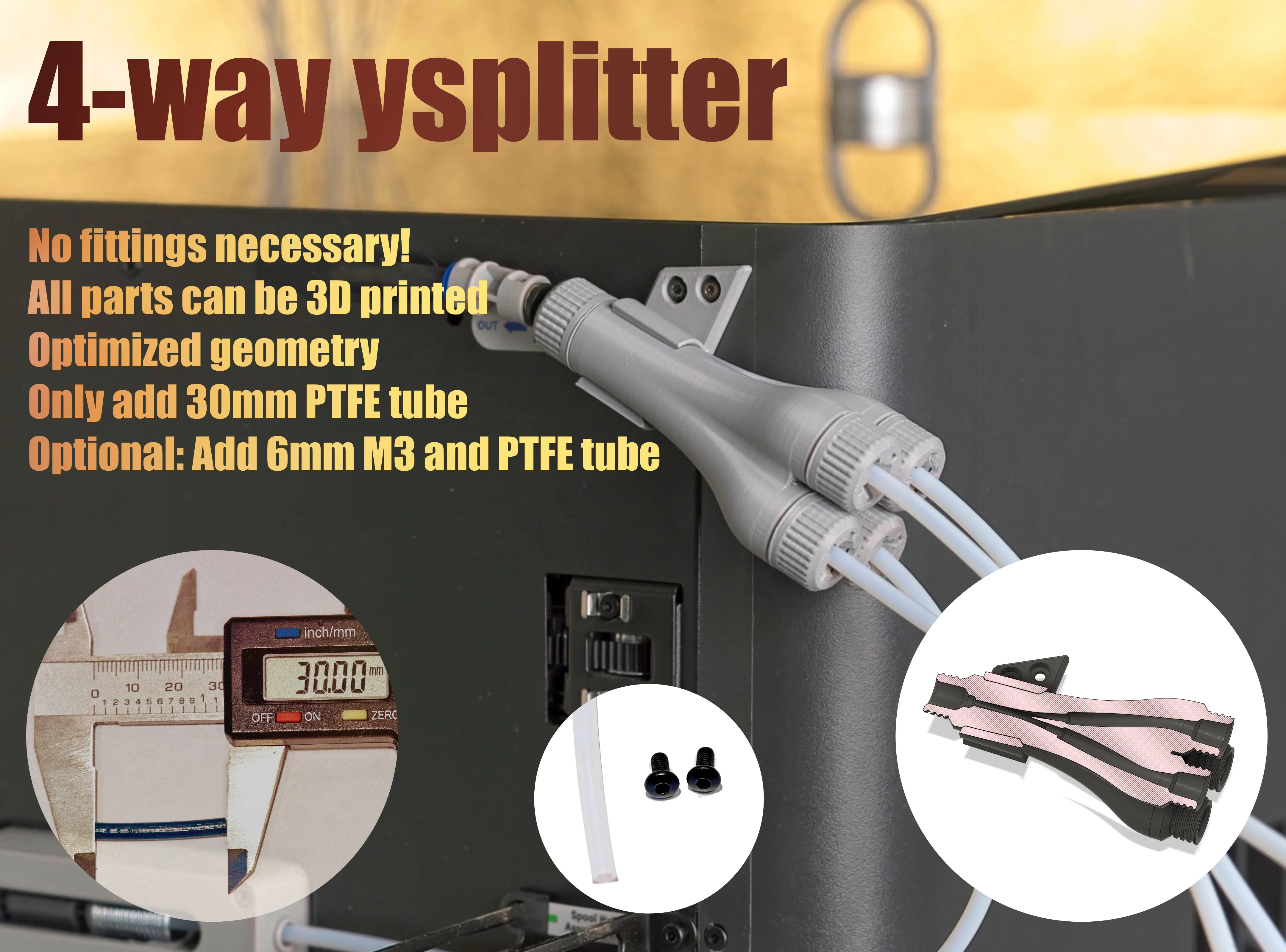 Y-splitter connector - no hardware necessary by SirPrintAlot - MakerWorld