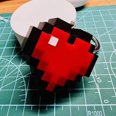 Minecraft Heart Key Clicker Keychain by create3d.co - MakerWorld